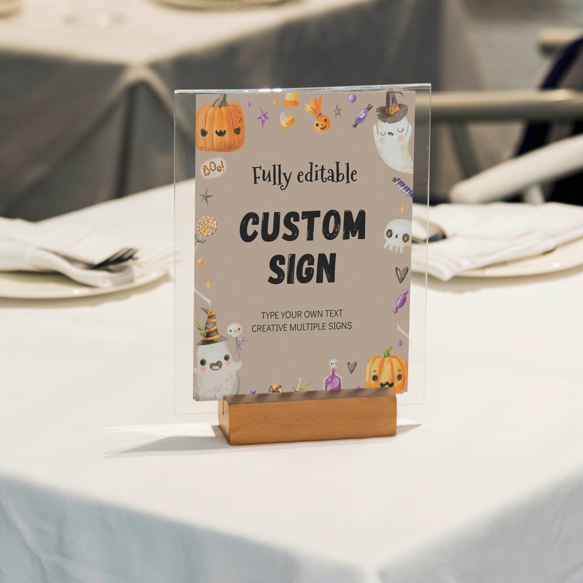 EDITABLE Spooky One Birthday Party Sign Halloween 1st - Etsy