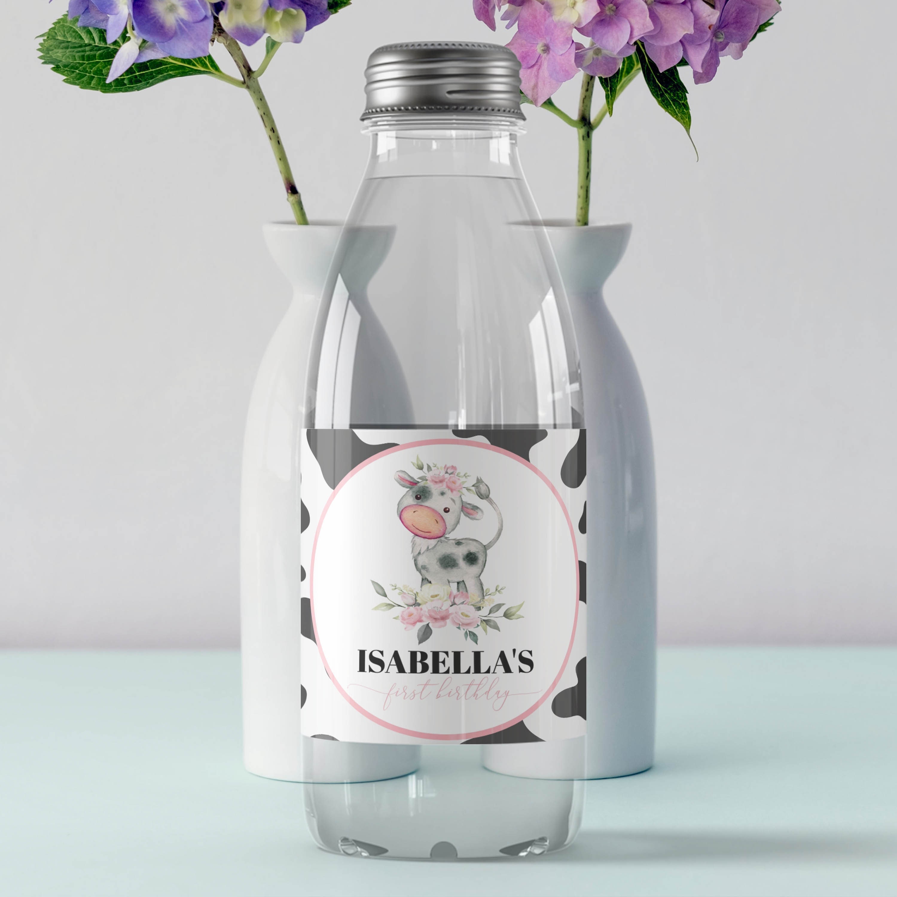 Cow Birthday Water Bottle Labels Moo Cow Bottle Labels Holy - Etsy