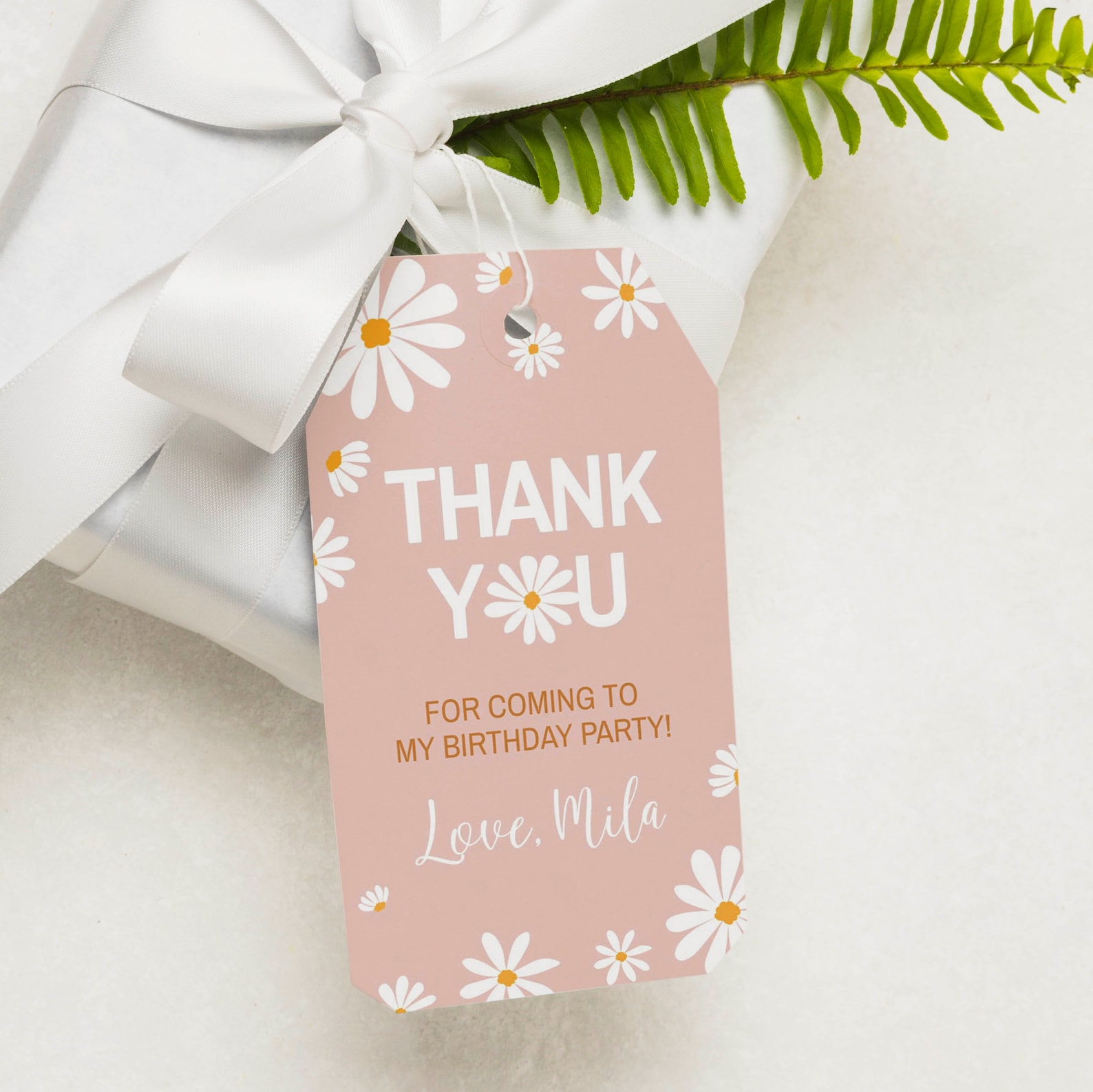 EDITABLE Daisy Birthday Thank You Tag, Daisy Birthday Party Favor Tag ...