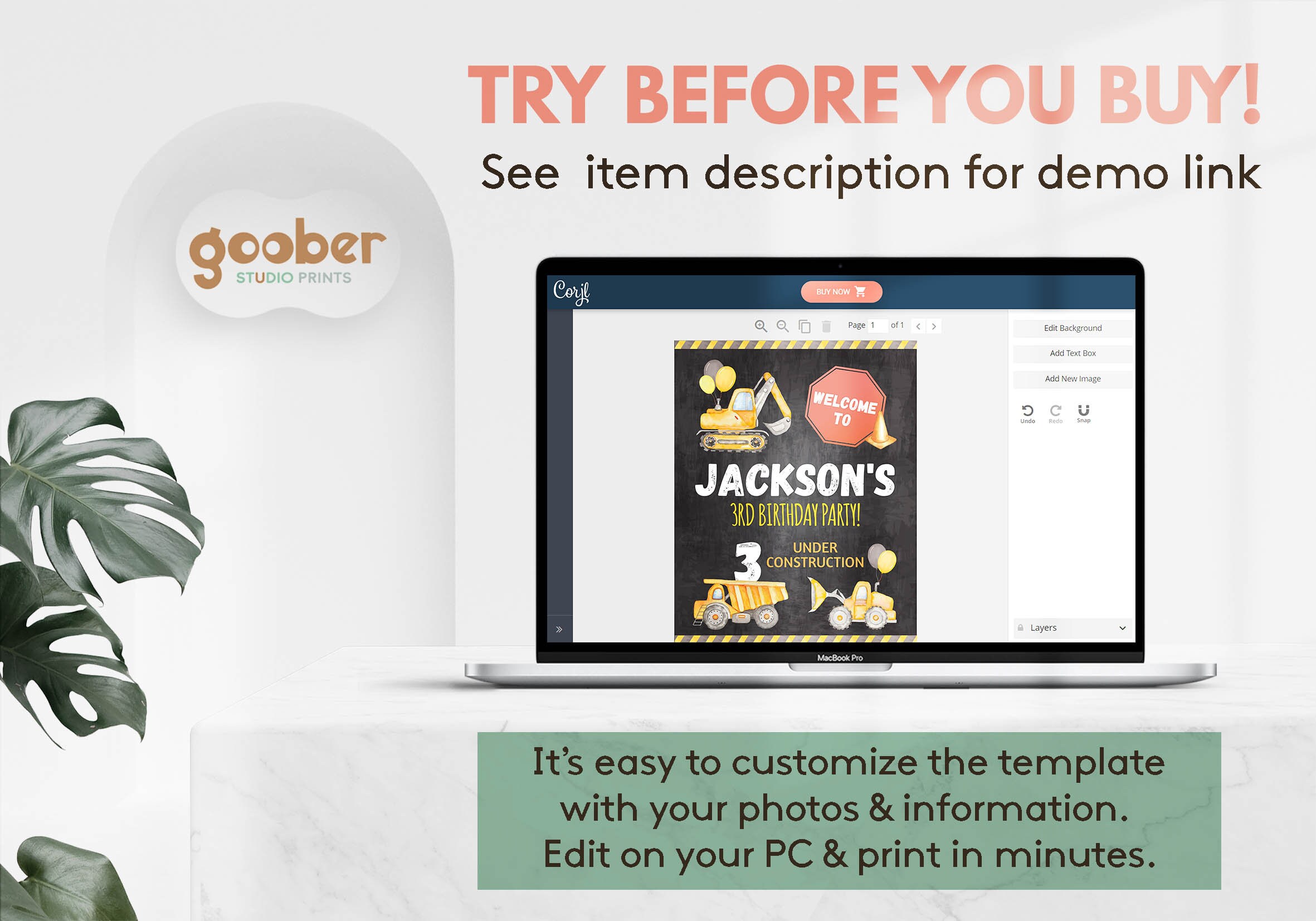 EDITABLE Construction Welcome Sign Construction Party Sign | Etsy