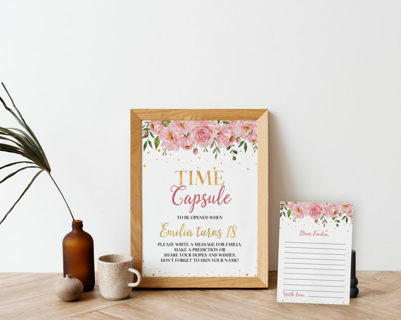 EDITABLE Miss Onederful Birthday Girl Time Capsule Template, Floral ...