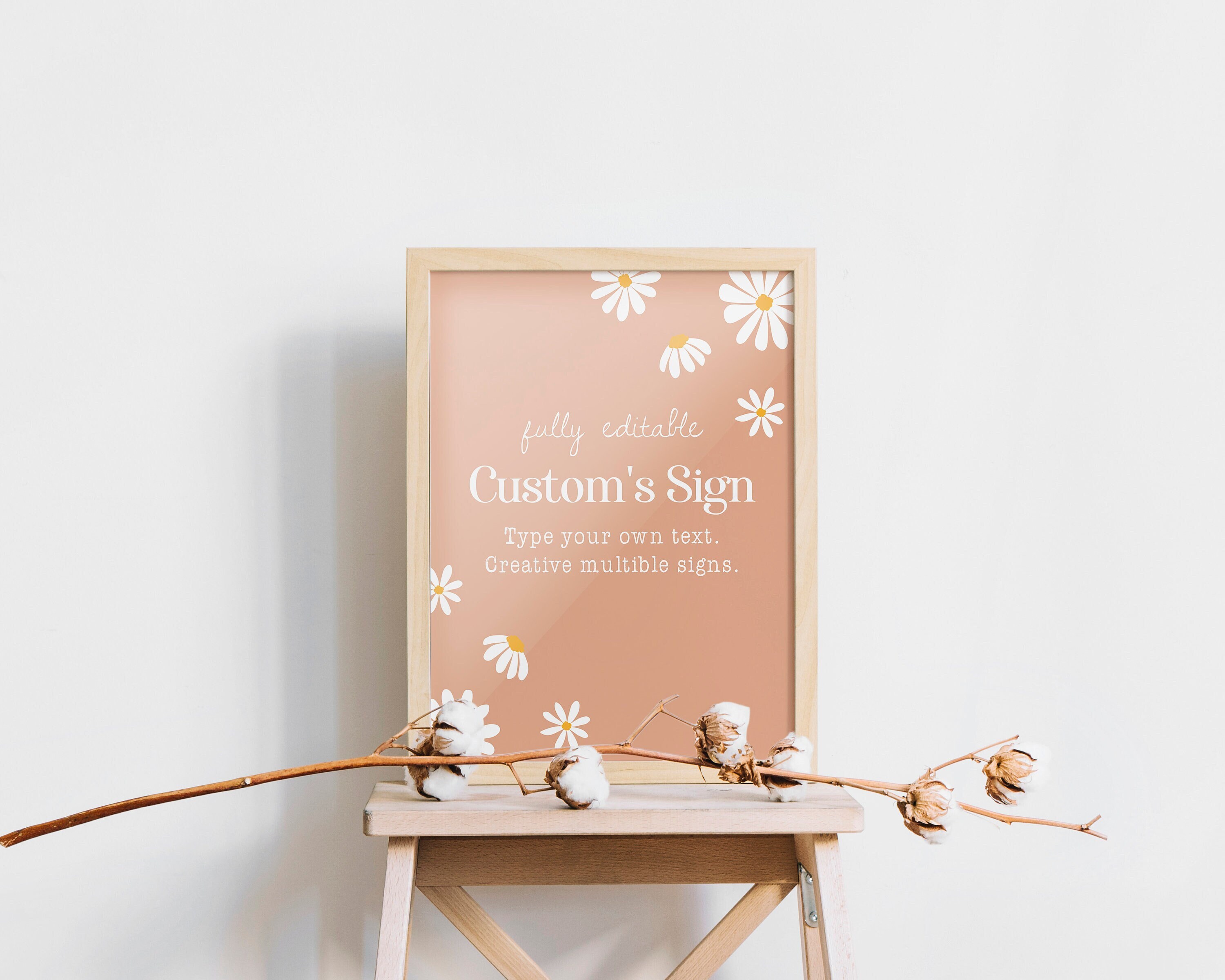 EDITABLE Daisy Birthday Party Sign Daisy Custom Sign Daisy - Etsy