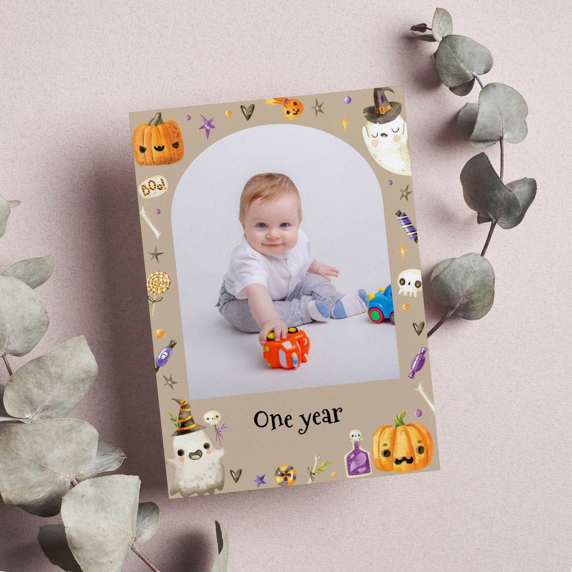 Editable Spooky One Birthday Photo Banner First Boo Day 12 - Etsy