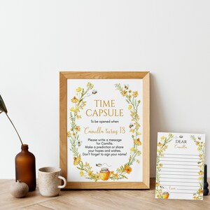 EDITABLE Bee Time Capsule Template, Honey Bee Birthday Time Capsule ...