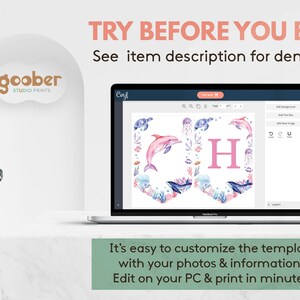 Editable Under the Sea Birthday Banner, Oneder the Sea Happy Birthday ...