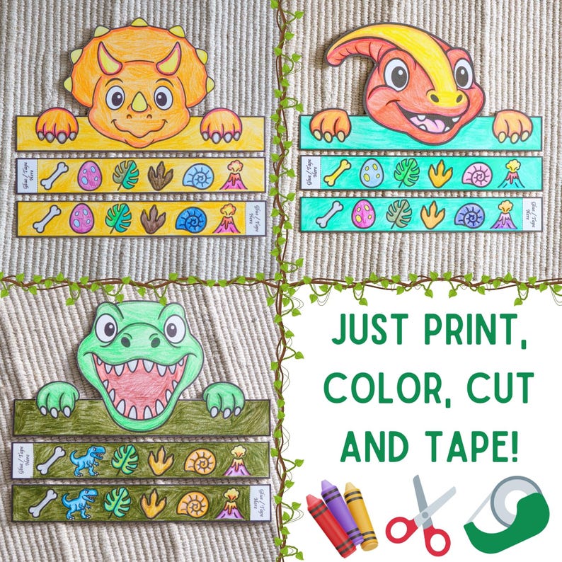Printable Dinosaur Party Hats | Dinosaur Crown Templates | Dinosaur ...