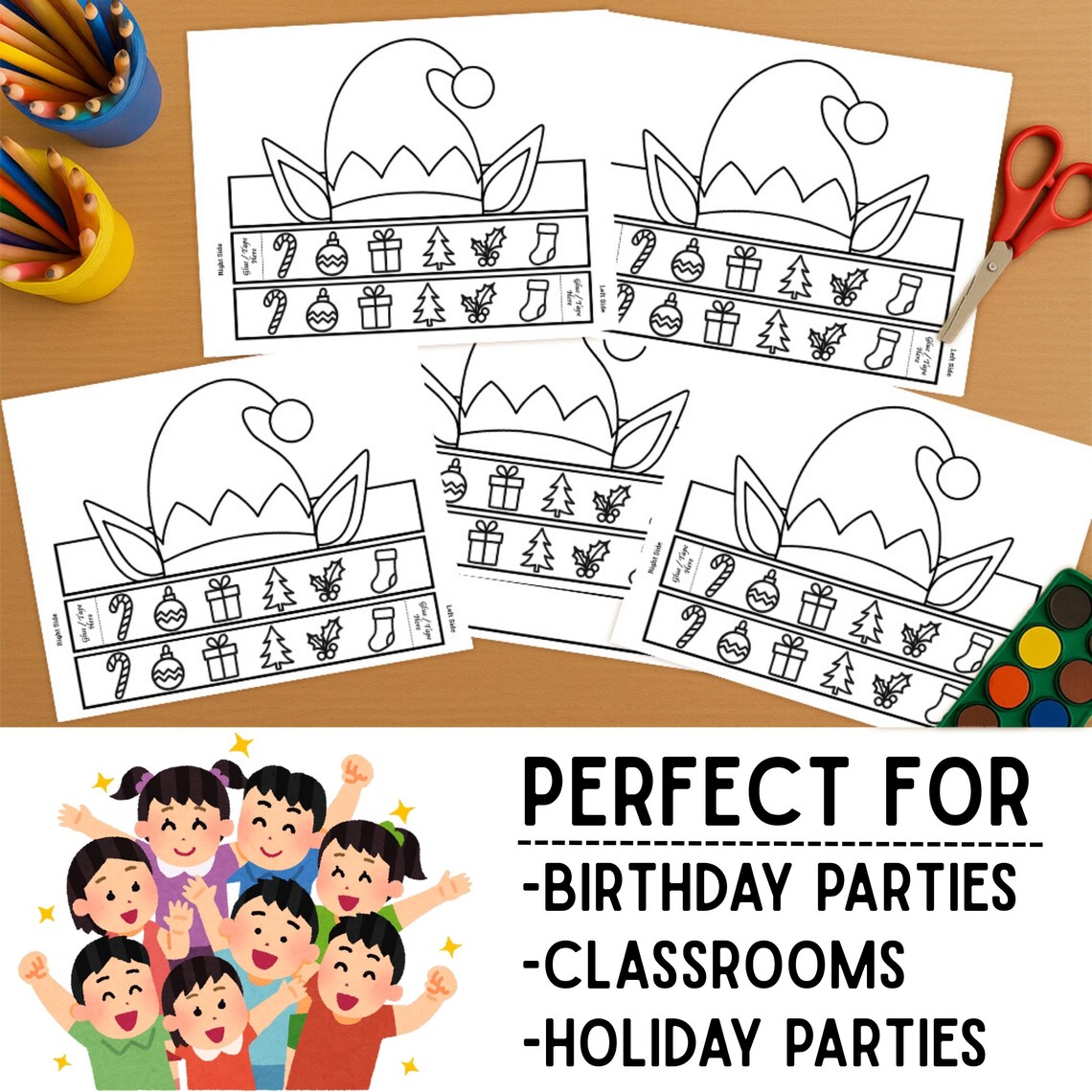 Printable Elf Hat Craft | DIY Christmas Activity | Instant Download ...