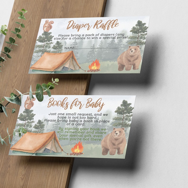 EDITABLE Camping Baby Shower Invitation Set Adventure Baby - Etsy