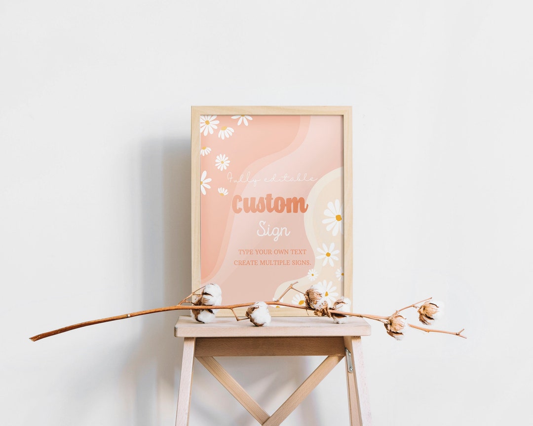 EDITABLE Daisy Birthday Party Sign, Daisy Custom Sign, Daisy Birthday ...