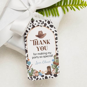 EDITABLE My First Rodeo Birthday Thank You Tag, Wild West Birthday ...