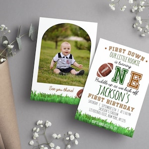 EDITABLE Football First Birthday Invitation, Boy First Birthday ...