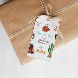 EDITABLE Wild West Birthday Favor Tag, First Rodeo Birthday Thank You ...