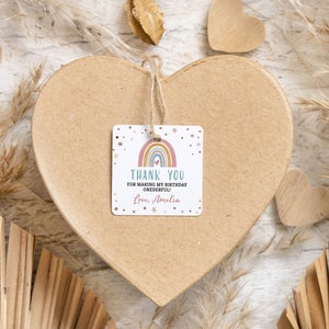 EDITABLE Boho Rainbow Birthday Thank You Tags, Boho Birthday Party ...