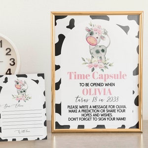 EDITABLE Holy Cow I'm One Time Capsule Template, Cow 1st Birthday Time ...