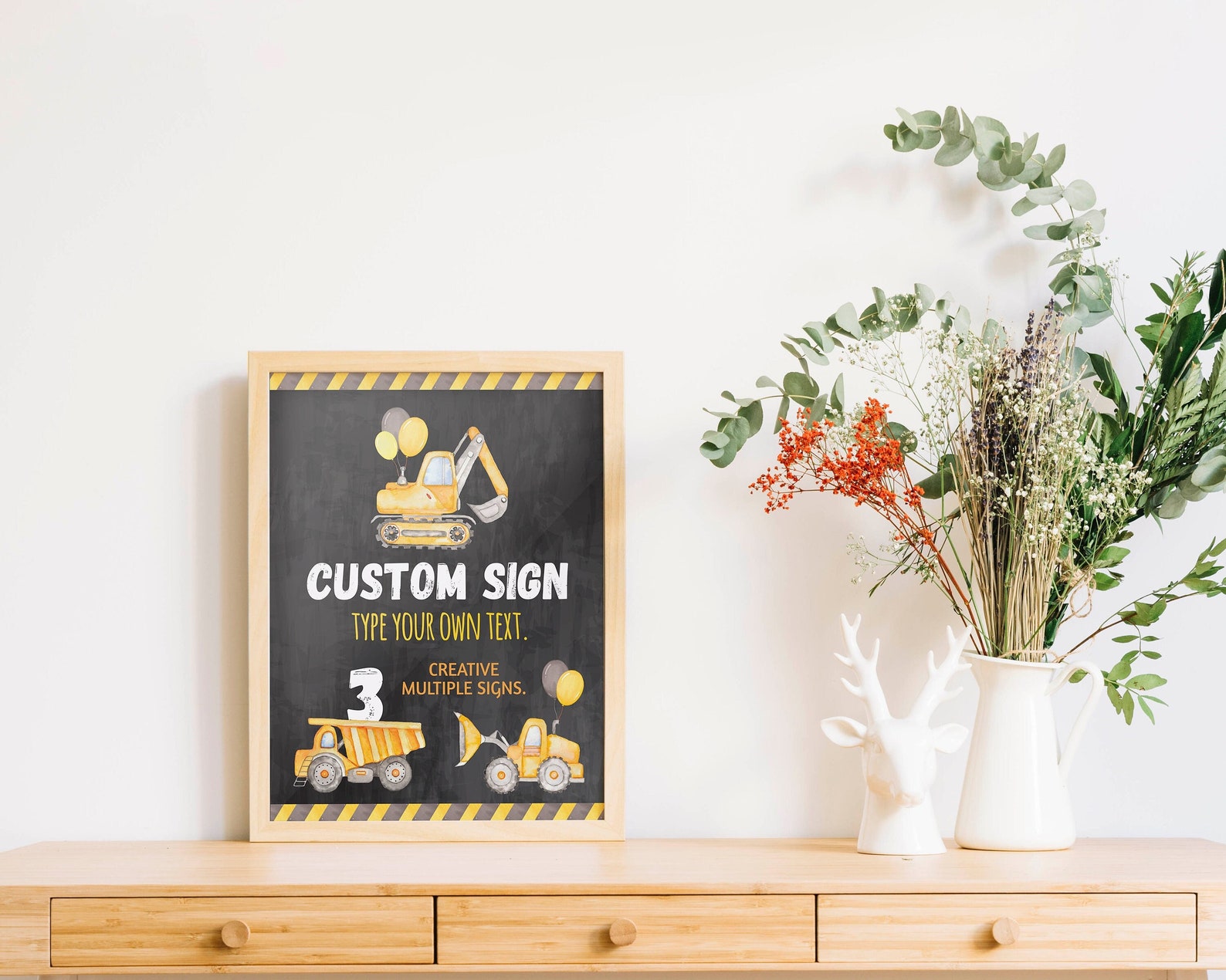 Construction Custom Sign Construction Party Sign | Etsy