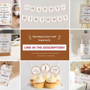 EDITABLE Cowboy First Birthday Thank You Tag, My First Rodeo Birthday ...