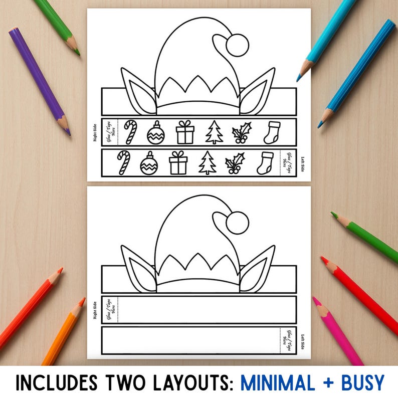 Printable Elf Hat Craft | DIY Christmas Activity | Instant Download ...