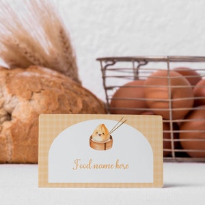 EDITABLE Dumpling Party Food Tent Card, Dumpling Birthday Food Name ...