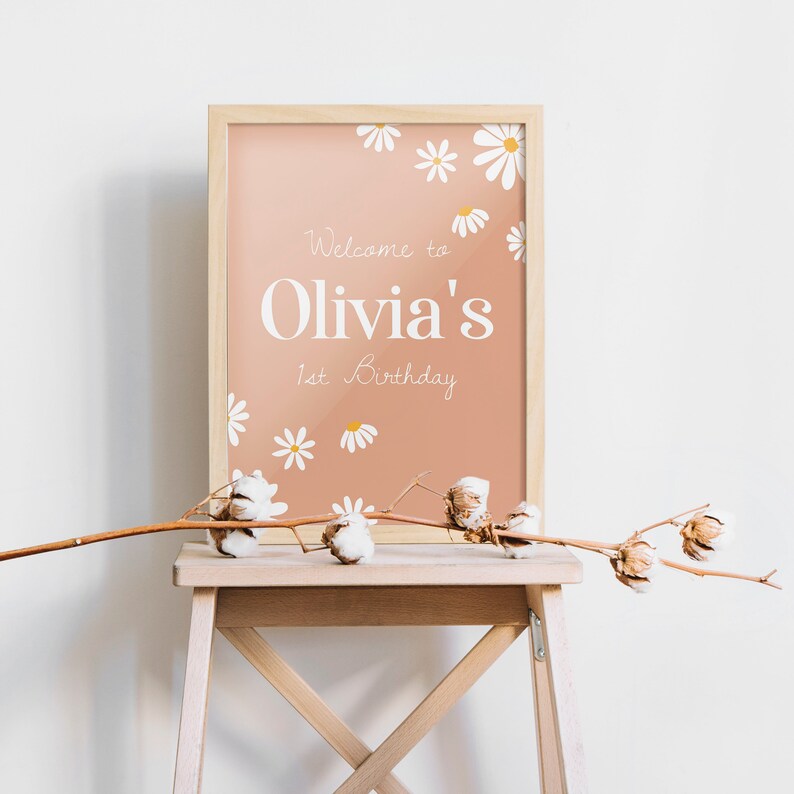 EDITABLE Daisy Birthday Party Welcome Sign Daisy Birthday - Etsy