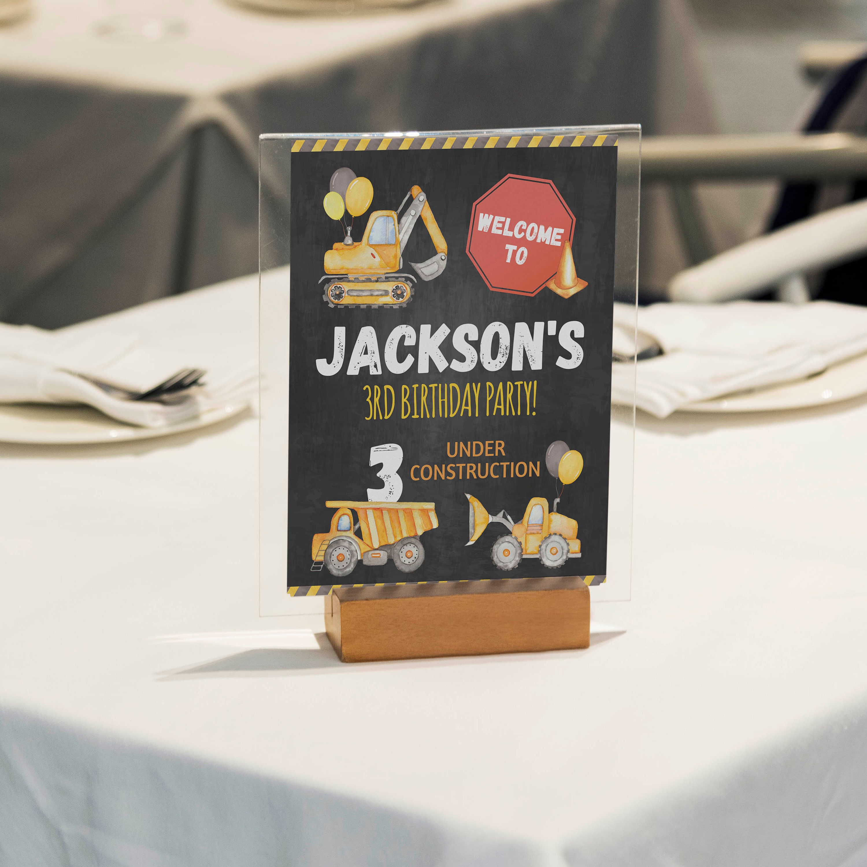 EDITABLE Construction Welcome Sign Construction Party Sign | Etsy