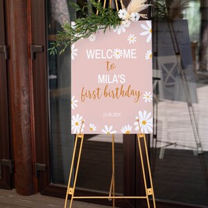 EDITABLE Daisy Birthday Party Welcome Sign, Daisy Birthday Sign, Boho ...