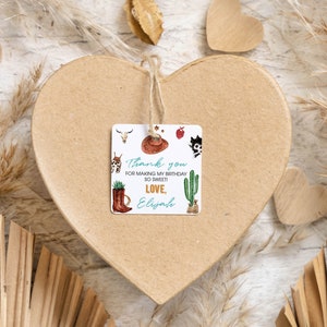 EDITABLE Cowboy First Birthday Thank You Tag, My First Rodeo Birthday ...