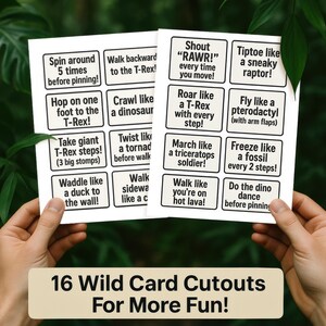 Pin the Tail on the T-rex Printable Game | 16x20 Poster + Tails + Wild ...