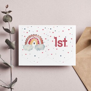 Editable Boho Rainbow Birthday Banner, Muted Rainbow Happy Birthday ...