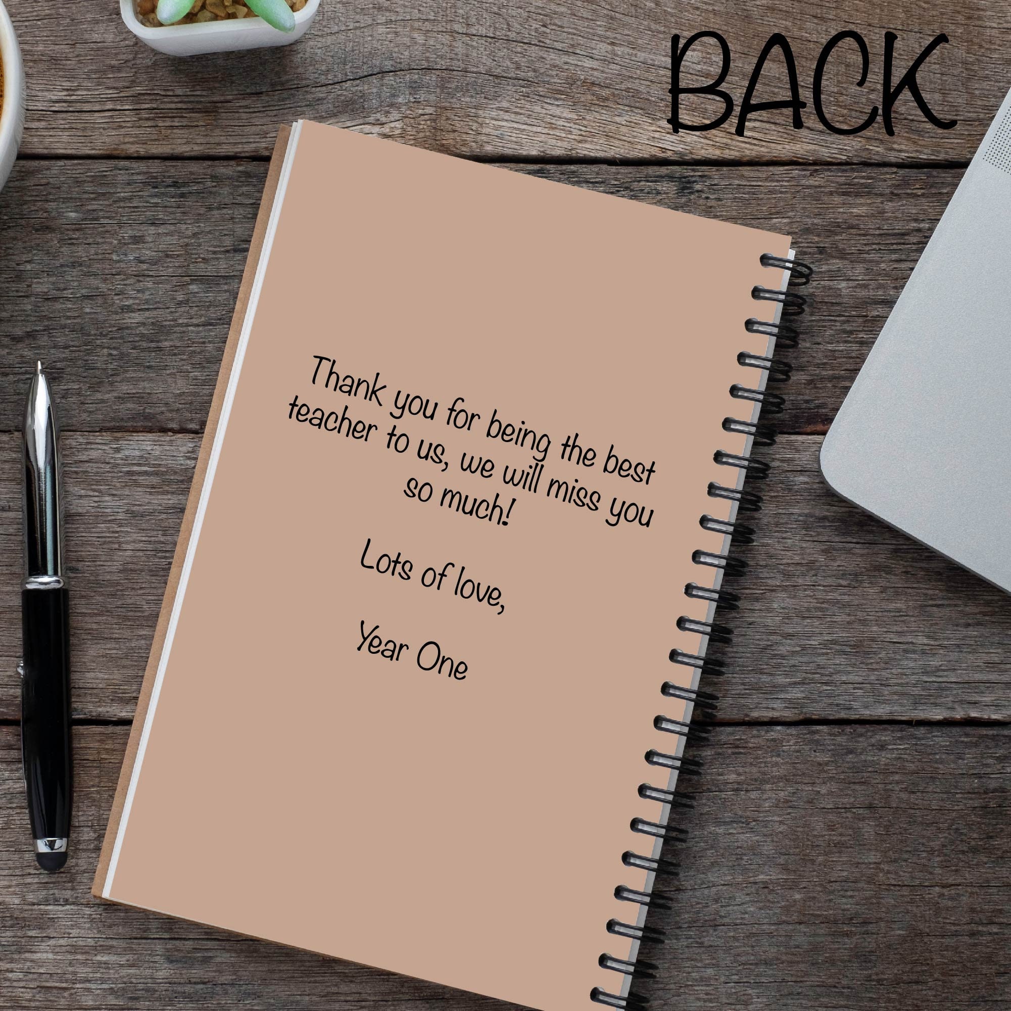 Personalised Thank You Note Book Leafy Green Design | Etsy