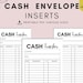 Cash Envelope Inserts Cash Transaction Register Cash | Etsy