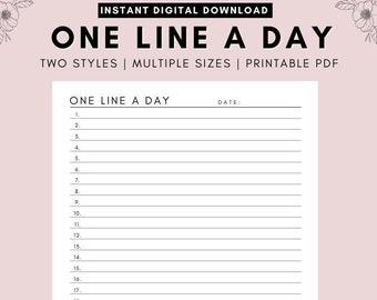 One Line a Day Printable - Etsy