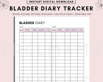 Bladder Diary Tracker Printable - Etsy UK