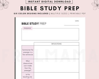 SOAP Bible Study Printable Template, Scripture, Observation ...