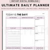 Work Checklist Template, Work Day Organizer Planner Page, Work Planner ...
