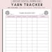 Yarn Inventory Printable, Knit & Crotchet Yarn Tracker, Yarn Inventory ...