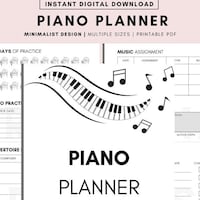 Digital Printable Music Journal BUNDLE, Musician Practice Planner ...