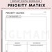 Priority Matrix Printable, Task Priority Matrix, Decision Matrix ...