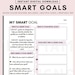 SMART Goals Worksheet: Goal Planner & Tracker (PDF Download) - Etsy