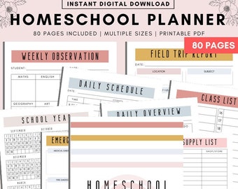 Homeschool Planner Printable, Homeschool Planner, 2024 2025, Homeschool ...