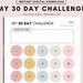 30 Day Challenge, 30 Day Tracker, Goal Setting, Progress Tracker, Habit ...