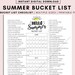 UNDATED Summer Bucket List Printable, Summer Countdown Poster, Summer ...