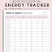 Energy Tracker, Weekly Energy Level Tracker Printable, Track Energy ...