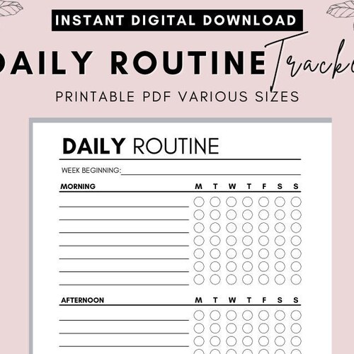 Daily Routine Planner Weekly Routine Tracker Morning - Etsy