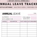 Annual Leave Tracker Printable, Work Holiday Tracker, Days off Log ...