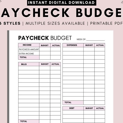 A6 PDF BI-WEEKLY Budget Overview Template Printable Paycheck - Etsy A6 PDF BI-WEEKLY Budget Overview Template Printable Paycheck - Etsy