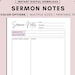Printable Sermon Notes Template: Christian Planner, Bible Study (PDF ...
