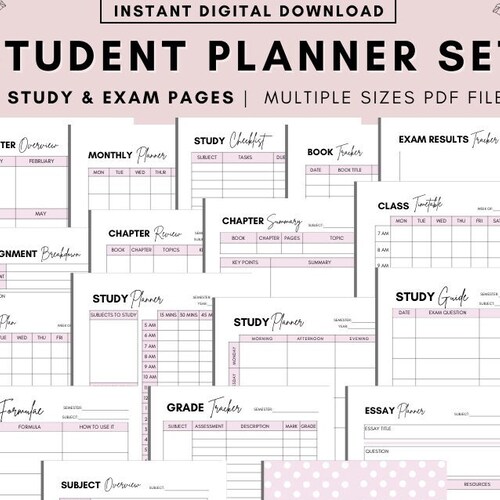 Student Exam Prep Kit Printable Exam Planner HP College Exam - Etsy UK