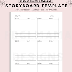 Storyboard Template Printable, Storyboard Drawing, Script Visualization ...