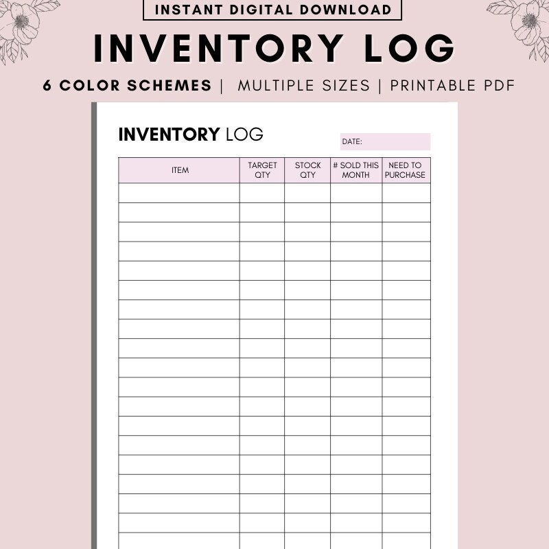 Uniform Inventory Sheet - Etsy