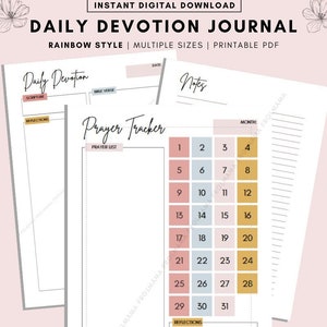 Printable Daily Devotional Journal, Bible Study Reflection Notes, Faith ...